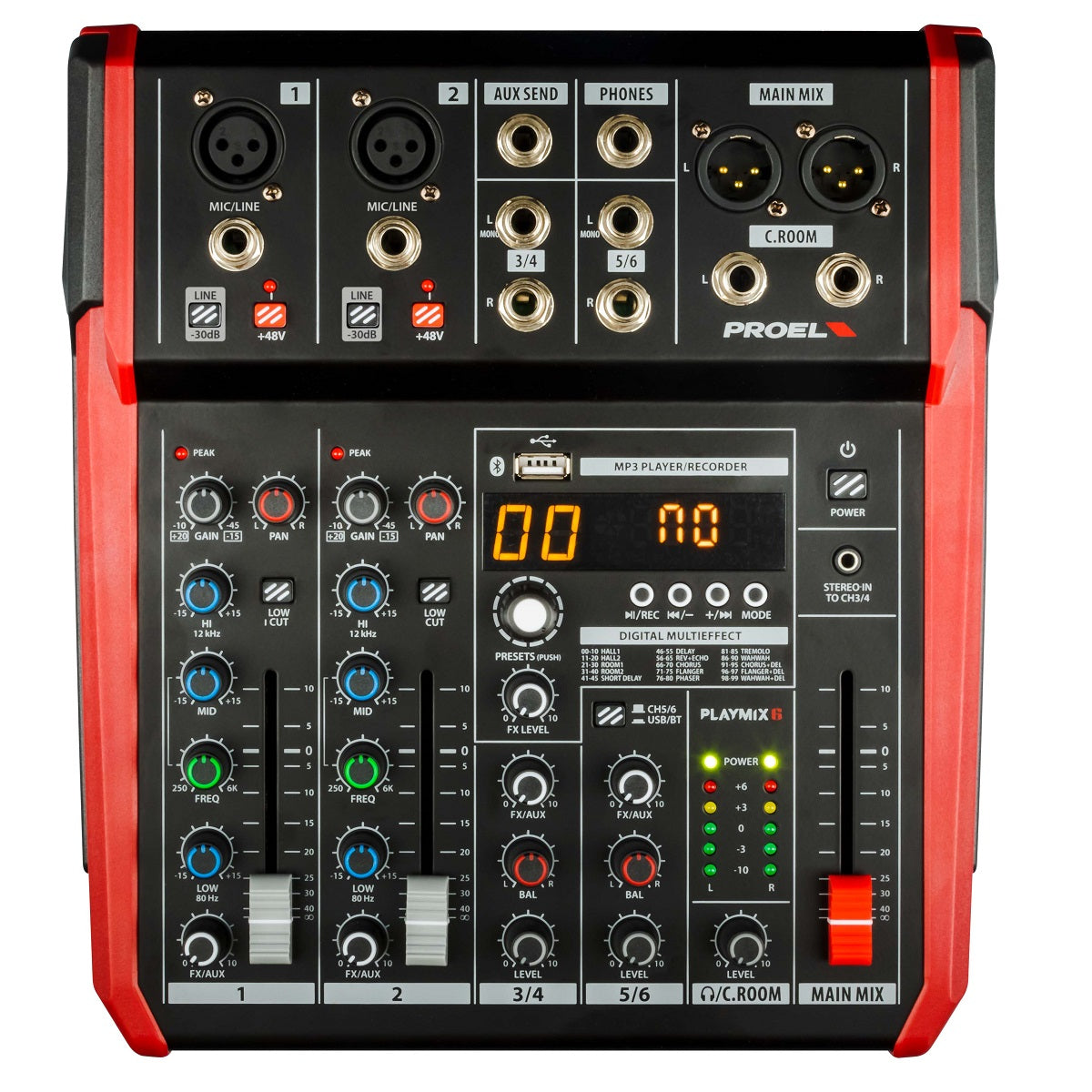 Proel PLAYMIX6 Mixer 6 FX USB – Proel North America