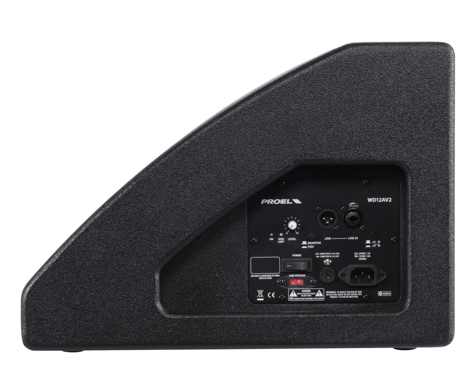 Proel WD12AV2 WEDGE Series Active 2-Way Coaxial 12" Stage Monitor ...